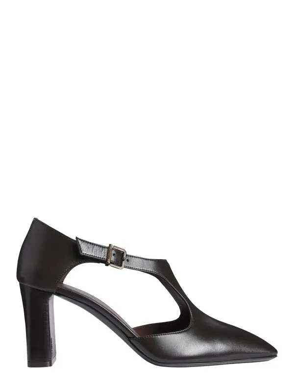 Max Mara Nappa Leather Cut-out Pumps 75 - Brown