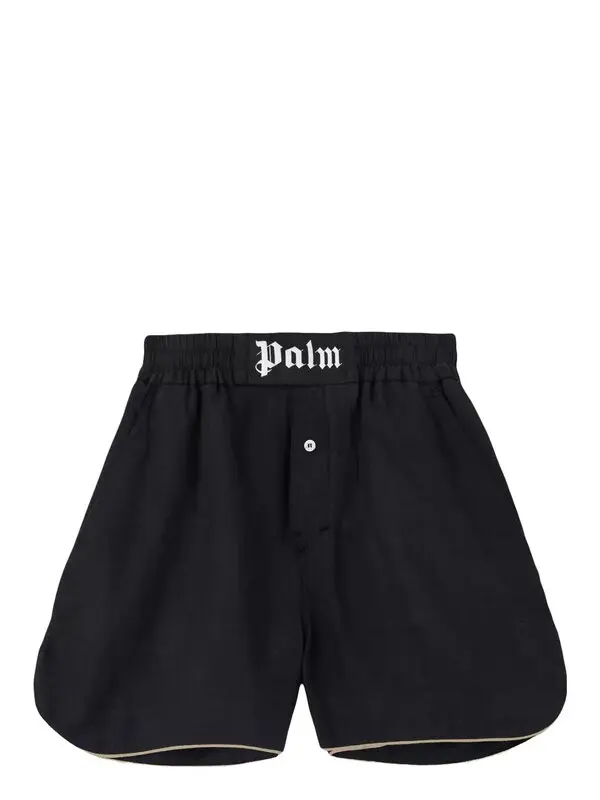 Palm Angels Logo-patch Cotton Boxer Shorts - Black
