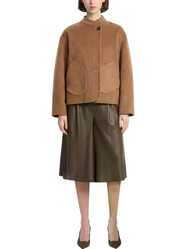 Soeur Windsor High-neck Coat - Brown