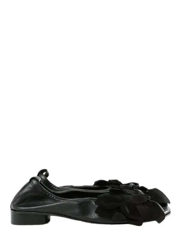Hereu Floral-applique Ballet Flats - Black