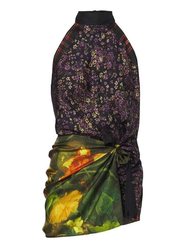 Dries Van Noten Floral Silk Halterneck Top - Multicoloured