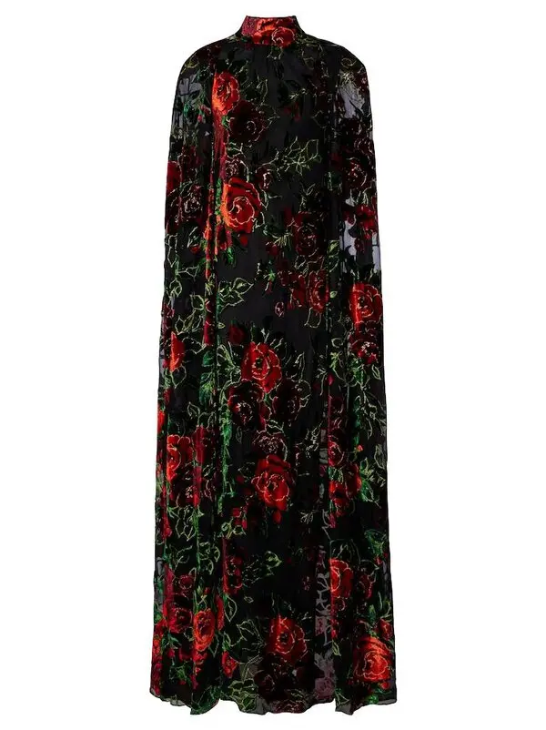 RODARTE Floral Devore Velvet Gown - Multicoloured