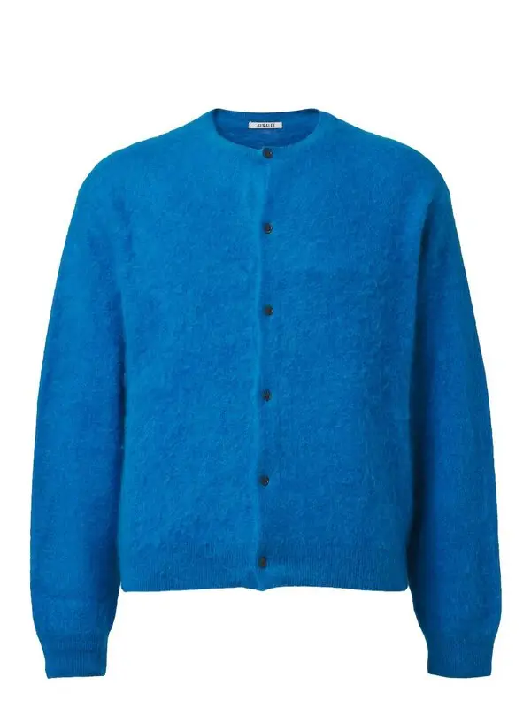 Auralee Alpaca Cardigan - Blue