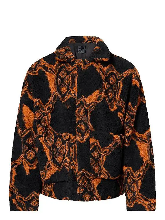 DAILY PAPER Burned Shield Fleece Jacket - Black