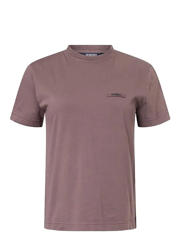 Jacquemus Le T-shirt Grosgrain-logo Cotton-jersey T-shirt - Brown