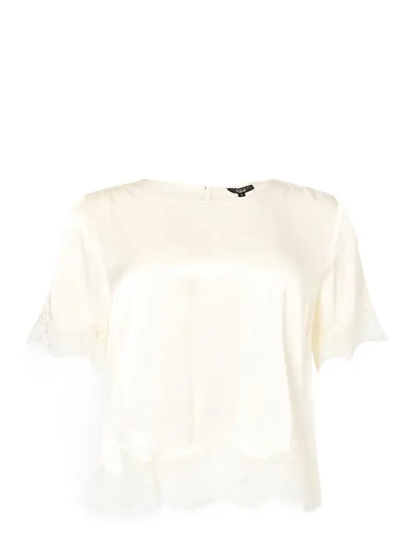 Rails Sonora Lace-trim Satin Top - Ivory