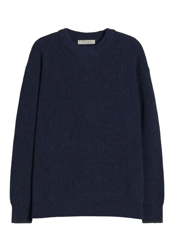 FRIZMWORKS Patch Round Pullover Knit - Navy