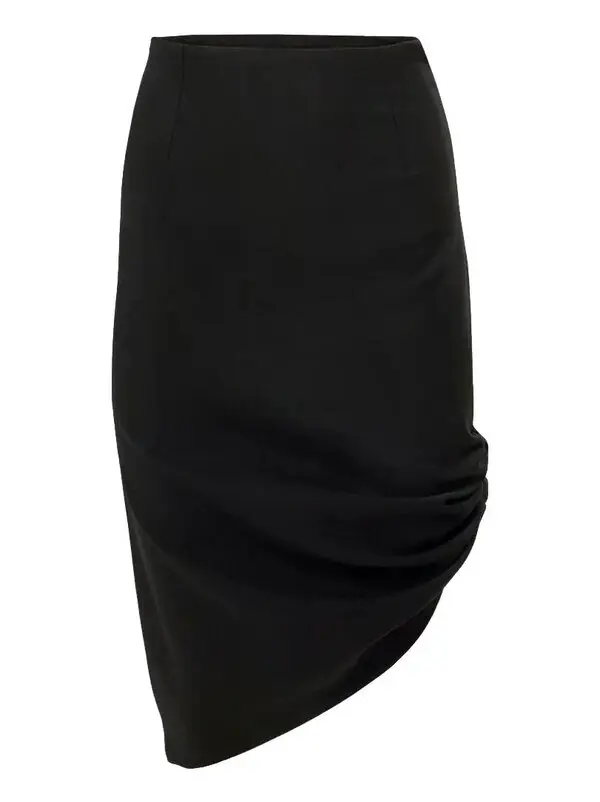 Carolina Herrera Asymmetric Gathered Short Skirt - Black
