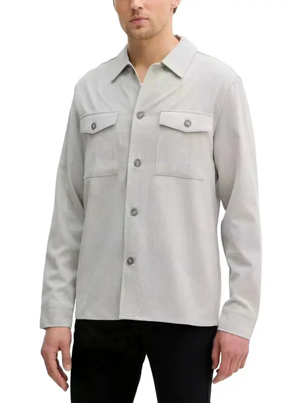 LINDBERGH Flap-pocket Long-sleeve Shirt - Grey
