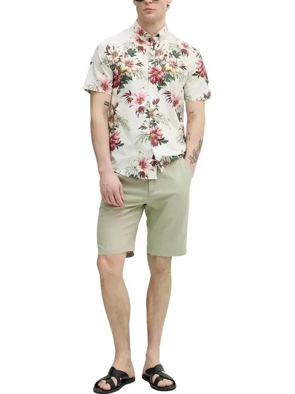 Lindbergh Floral-print Button-down Shirt - Neutrals