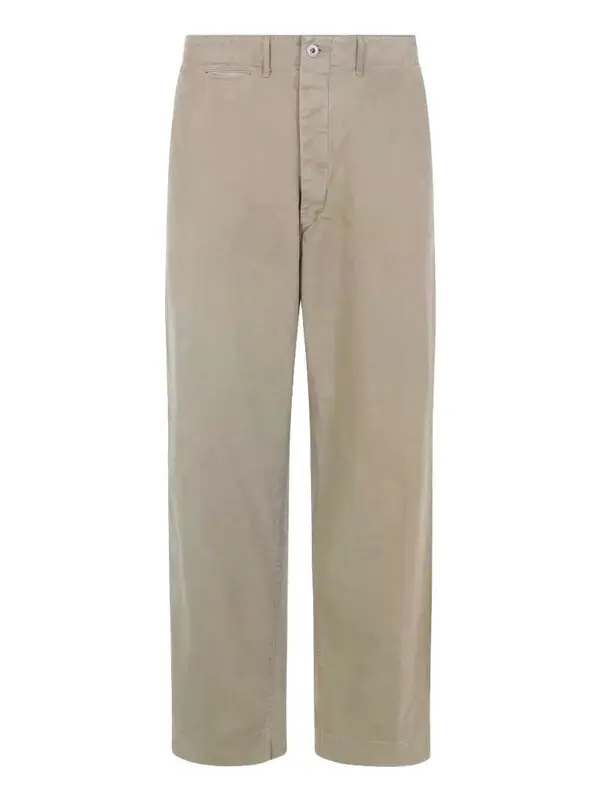 A.PRESSE Cotton Gabardine Trousers - Neutrals