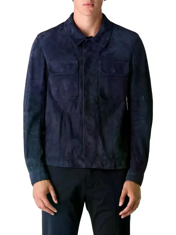 TOM FORD Suede-effect Flap-pocket Shirt Jacket - Blue