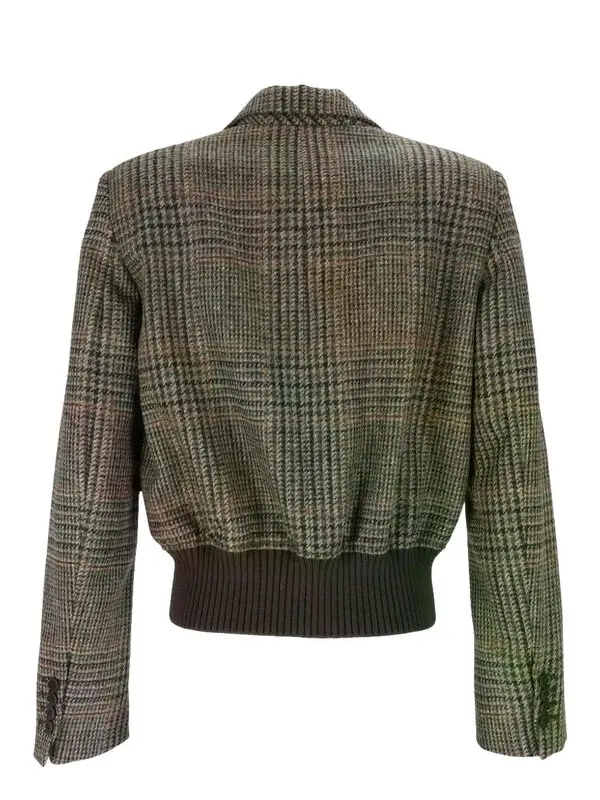 Aspesi Check-pattern Virgin Wool Jacket - Brown