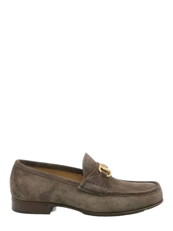 Valentino Garavani Vlogo Signature Suede Loafers - Grey