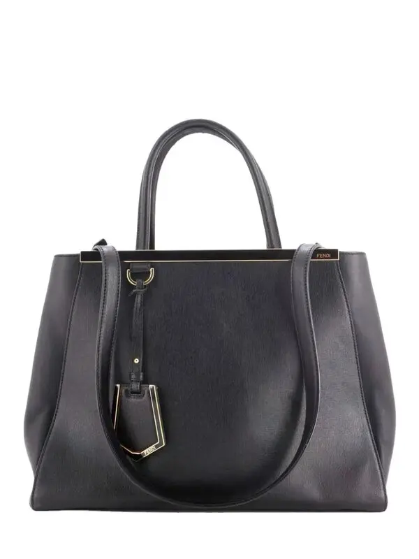 Fendi 2jours Bag Leather Medium Tote Bag - Black