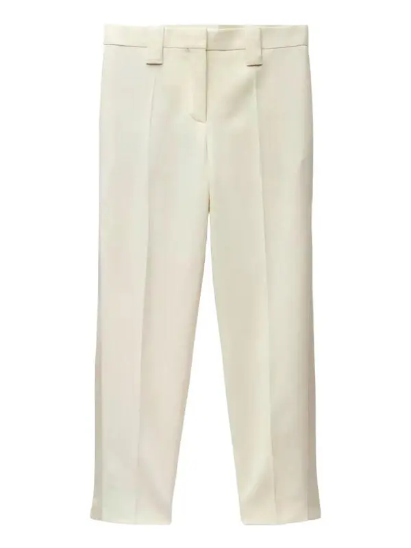 Versace Stretch Wool Trousers - Neutrals