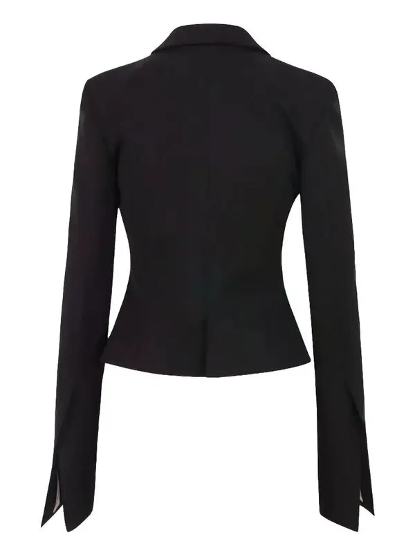 SSHEENA Pointed-lapel Split-sleeve Blazer - Black