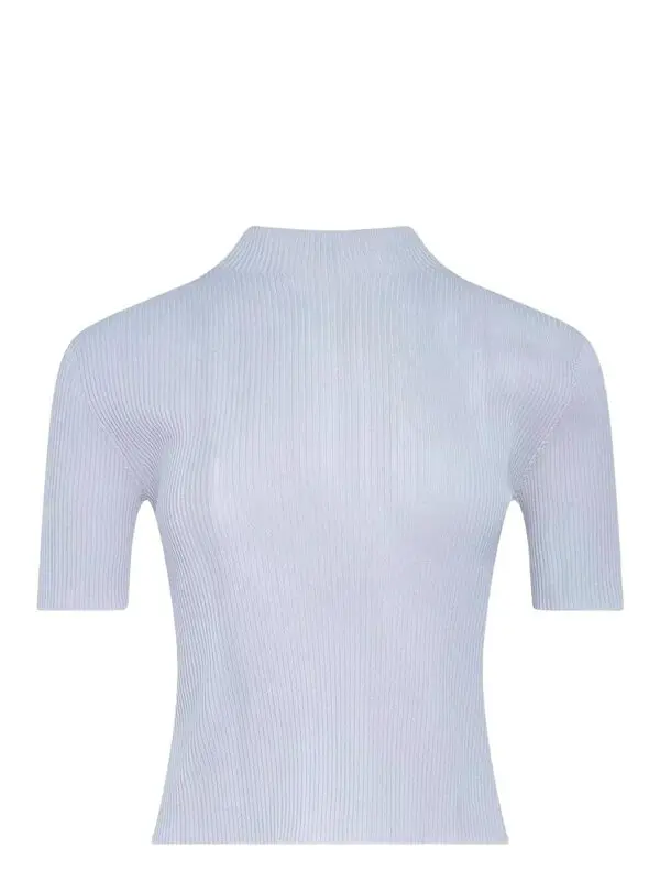 CFCL Ribbed-knit Short-sleeve Top - Purple
