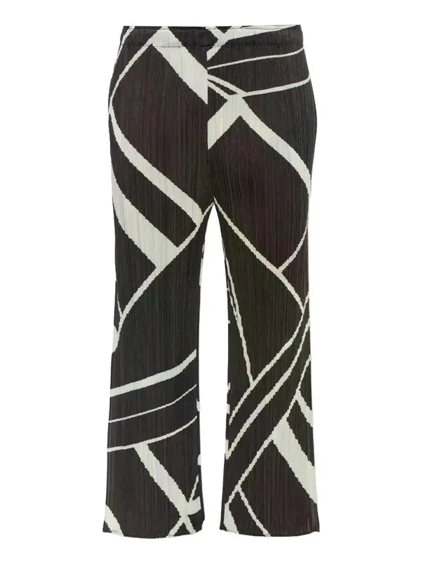 Issey Miyake Fold Line Abstract-print Pleated Trousers - Grey