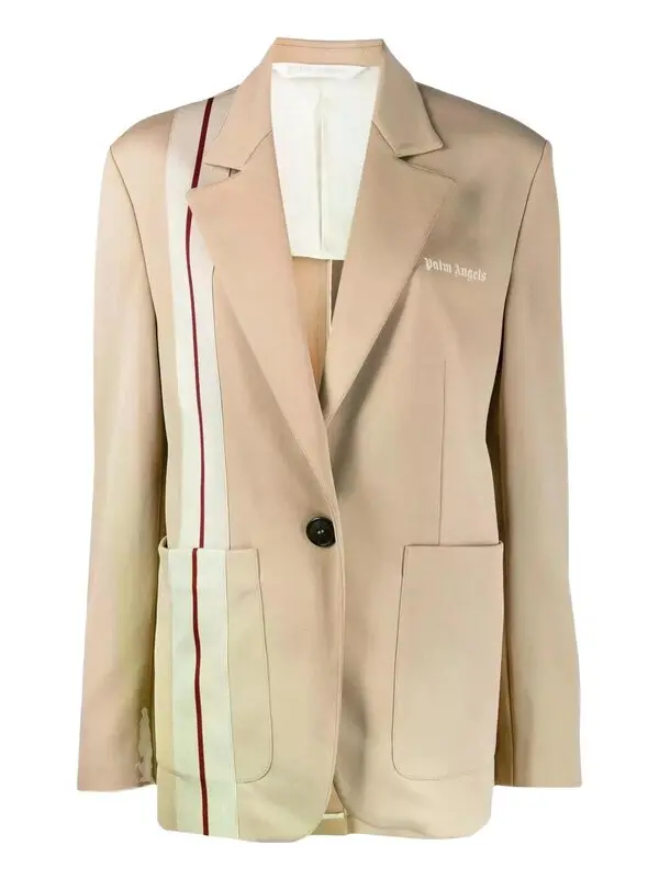 Palm Angels Stripe-detail Single-breasted Blazer - Neutrals
