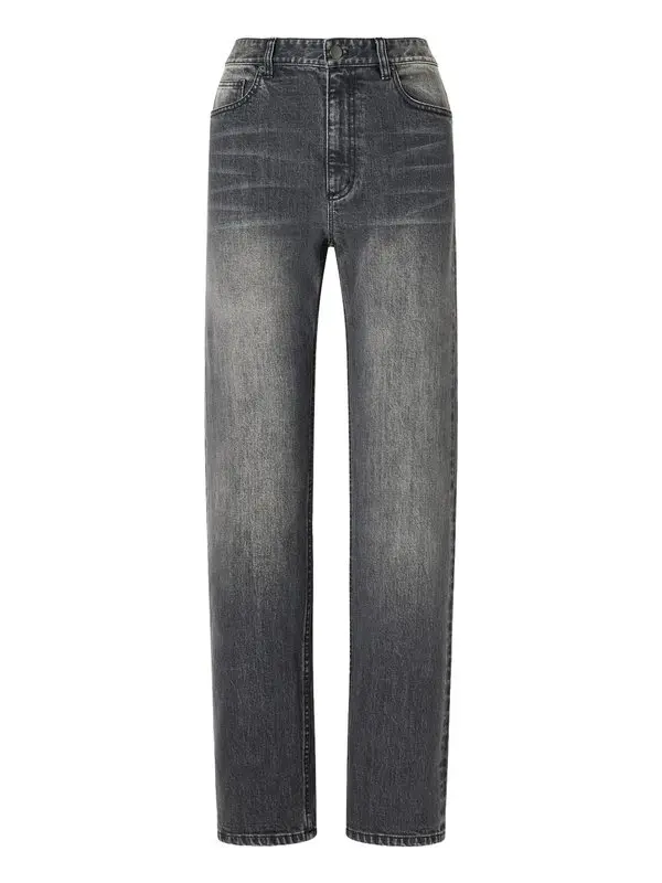 Tibi Charlotte Mid-rise Straight-leg Jeans - Gray