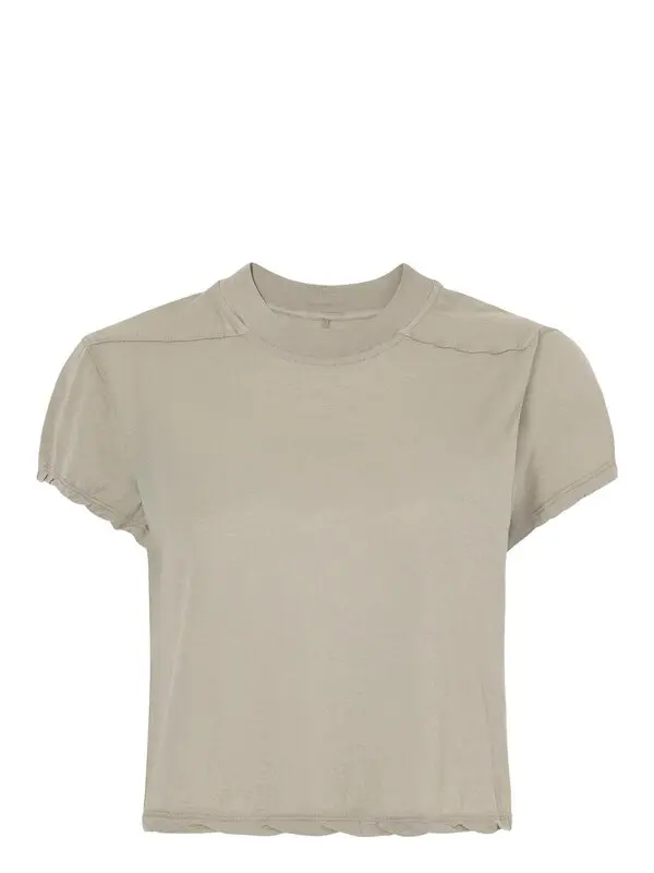 Rick Owens Cropped Cotton-jersey T-shirt - Neutrals