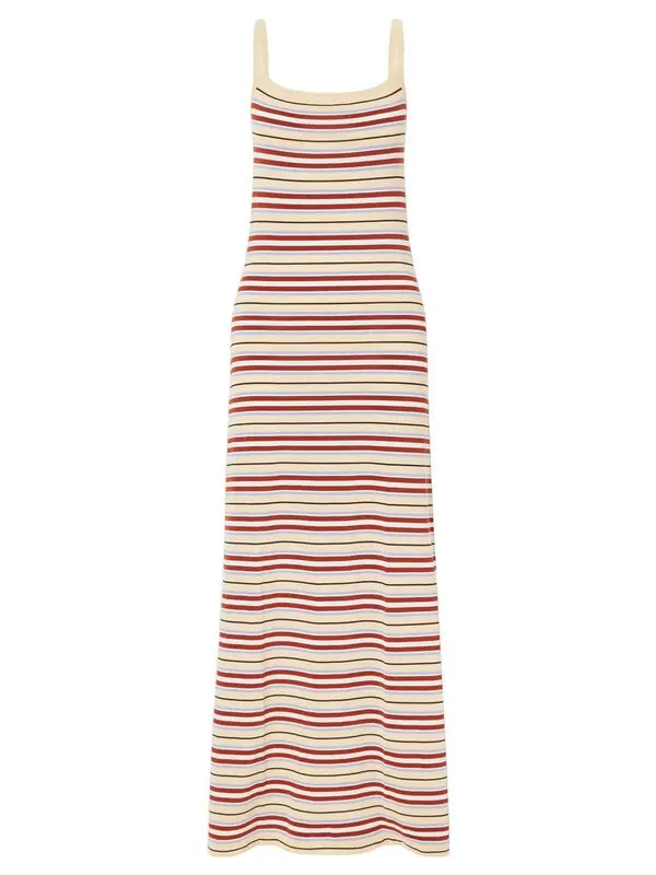Faithfull The Brand Doris Knitted Striped Cotton-blend Maxi Dress - Multi