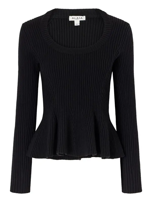 Alaïa Ribbed Wool-blend Sweater - Black