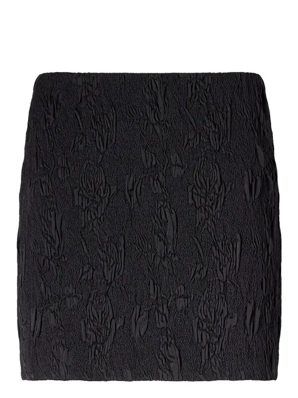 Balmain Floral-jacquard Cloque Mini Skirt - Black