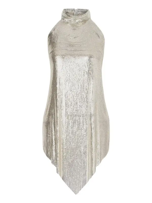 Stella McCartney Open-back Chainmail Halterneck Blouse - Silver