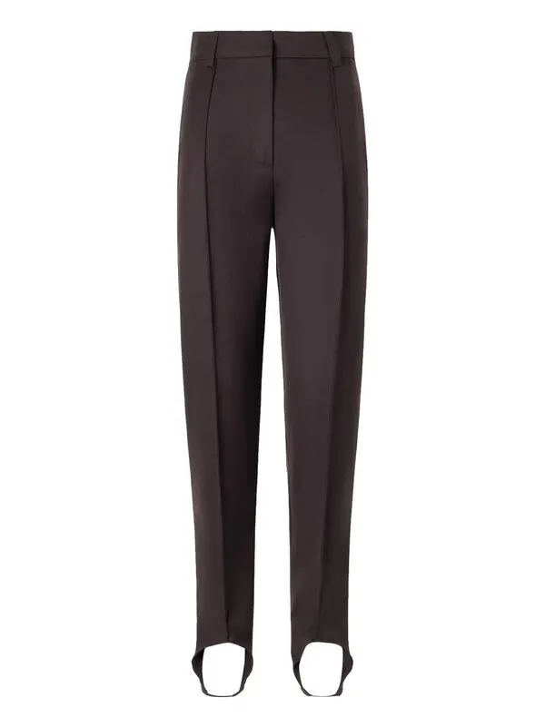 Stella McCartney Tapered Wool-flannel Stirrup Pants - Brown