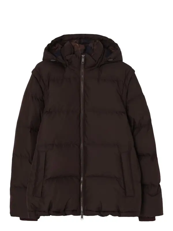 Burberry Detachable-sleeve Bideford Puffer Jacket - Brown
