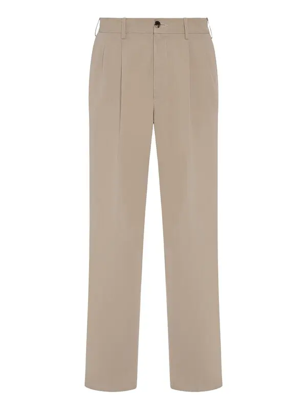 THE ROW Tomasino Cotton Trousers - Beige