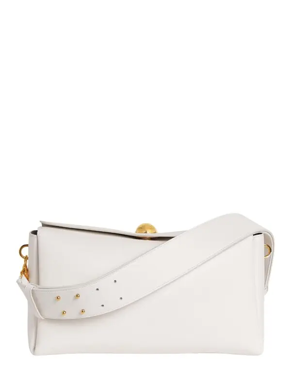 AMI Paris Medium Leather Carousel Shoulder Bag - Ivory