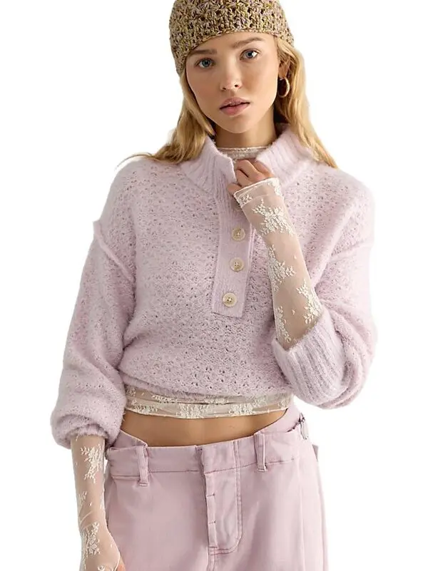 Free People Tucked Henley Pullover At - Falling Petal