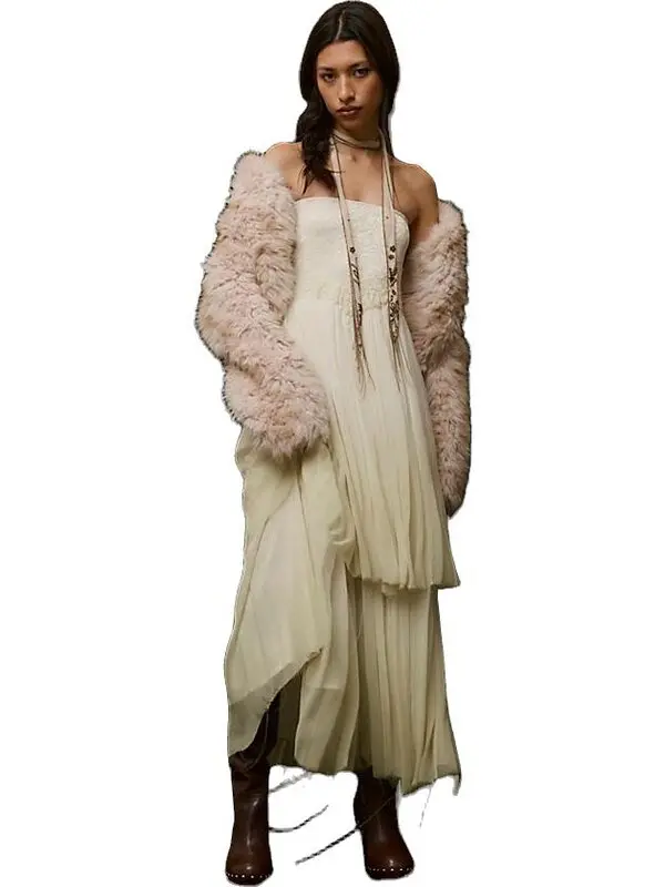 Free People Nigel Preston Romance Strapless Maxi Dress At - Ivory