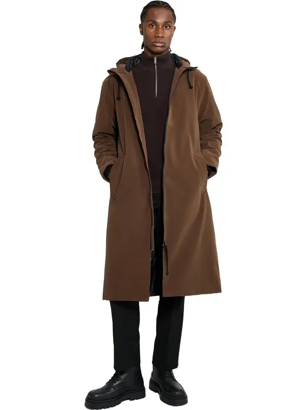 Stutterheim Stockholm Long Matte Winter Coat - Dark Brown