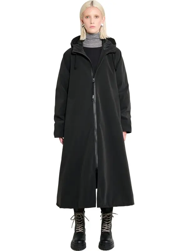 Stutterheim Mosebacke Long Matte Winter Coat - Black