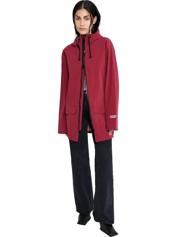 Stutterheim Stockholm Patch Raincoat - Burgundy