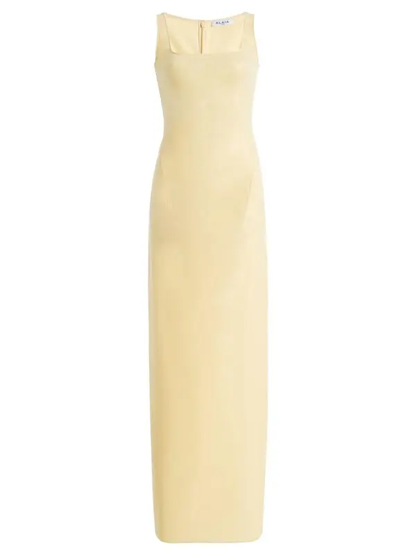Alaïa Latex-jersey Maxi Dress - Neutral
