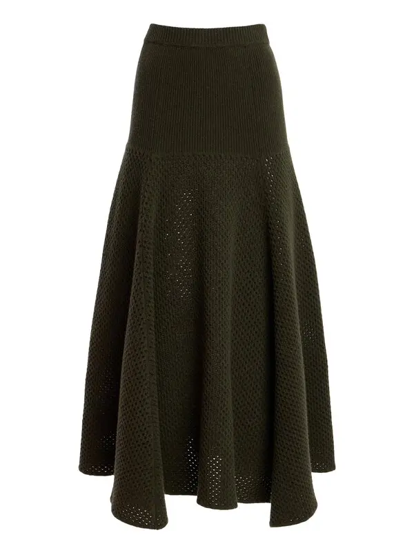 Ulla Johnson Lucia Knitted Wool Maxi Skirt - Green