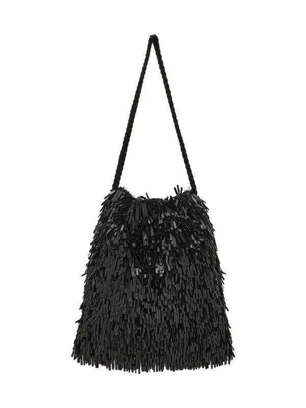 LIZZIE FORTUNATO Sequined Gala Bag - Black