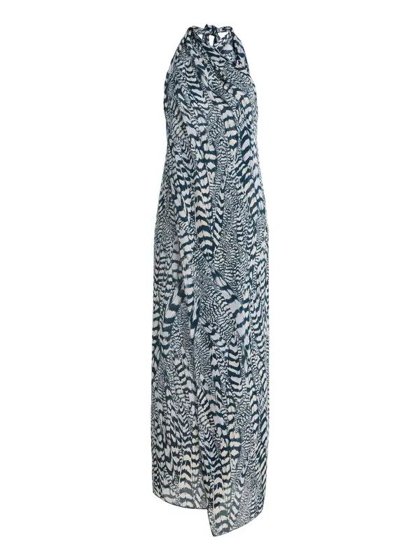 Johanna Ortiz Enigma De Seda Printed Silk Top - Navy