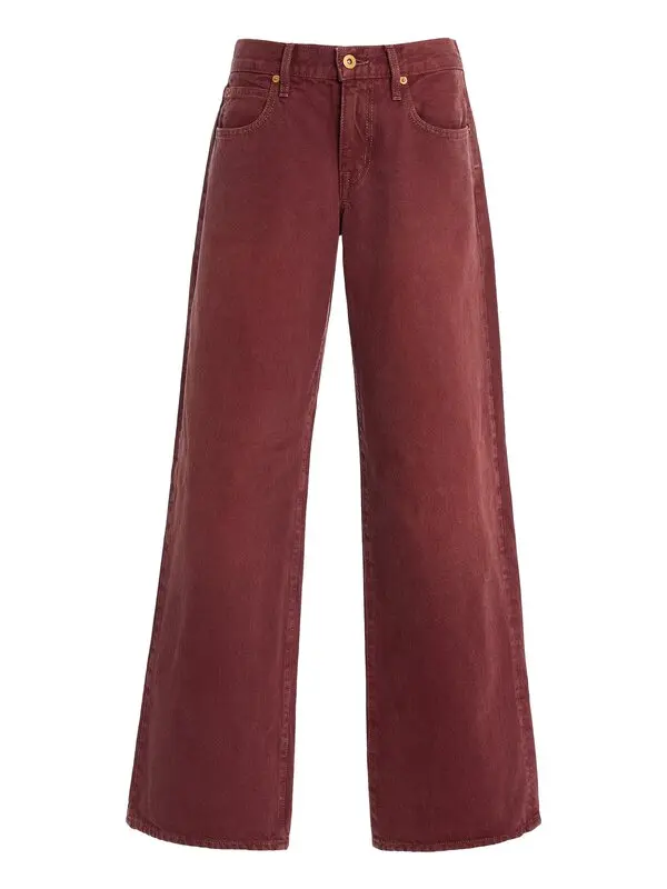 SLVRLAKE Lexi Rigid Low-rise Wide-leg Jeans - Red