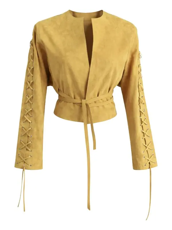ZUT Jockey Suede Lace-up Jacket - Tan