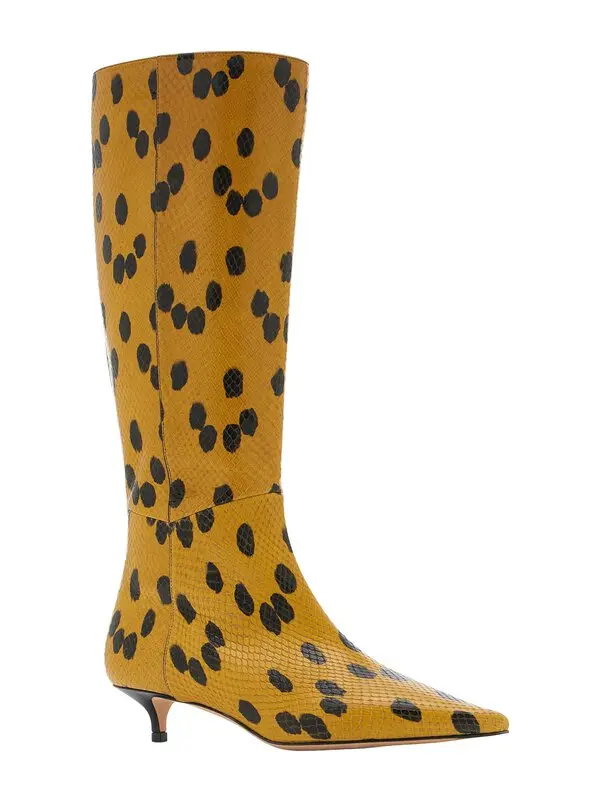 JIMMY CHOO Amis Printed Leather Knee Boots - Animal