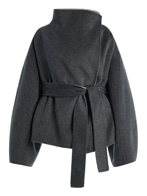 THE FRANKIE SHOP Onelle Reversible Wool-blend Short Coat - Grey
