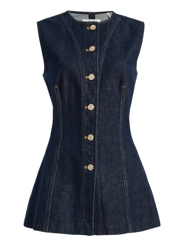 FRAME The Form Denim Vest - Dark Wash