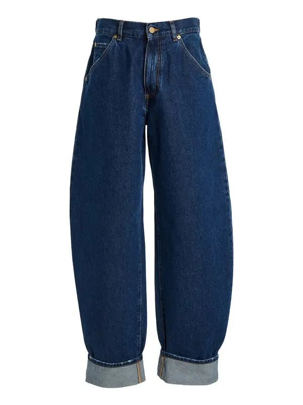 DARKPARK Khris Rigid Mid-rise Barrel-leg Jeans - Dark Wash