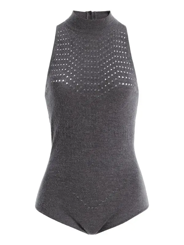 Paris Georgia Mona Knit Bodysuit - Grey